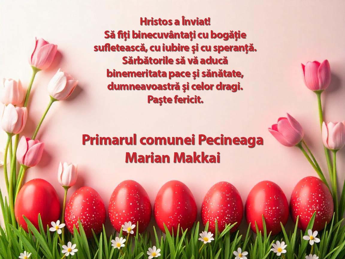 Hristos a Înviat! Sărbători cu pace și sănătate din partea primarului ...
